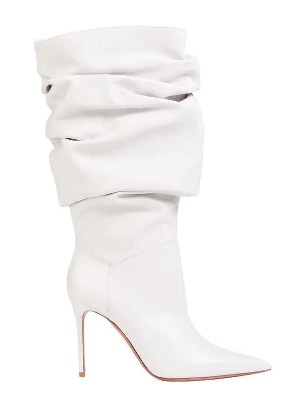Amina Muaddi Jahleel Leather Boots - White