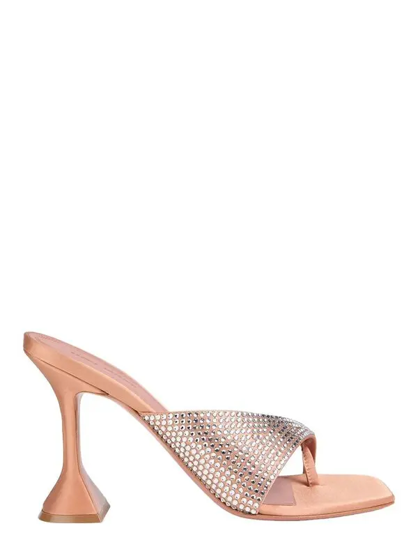 Amina Muaddi Shiona Crystal-embellished Mules - Neutral