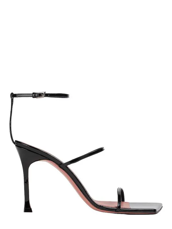 Amina Muaddi Maya Patent-leather Sandals - Black