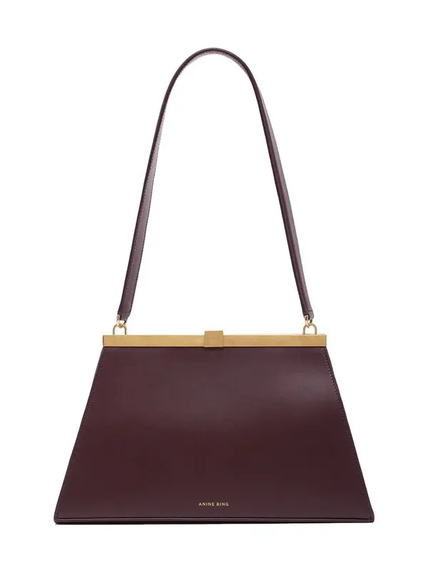 ANINE BING Anine Smooth Leather Bag - Fig