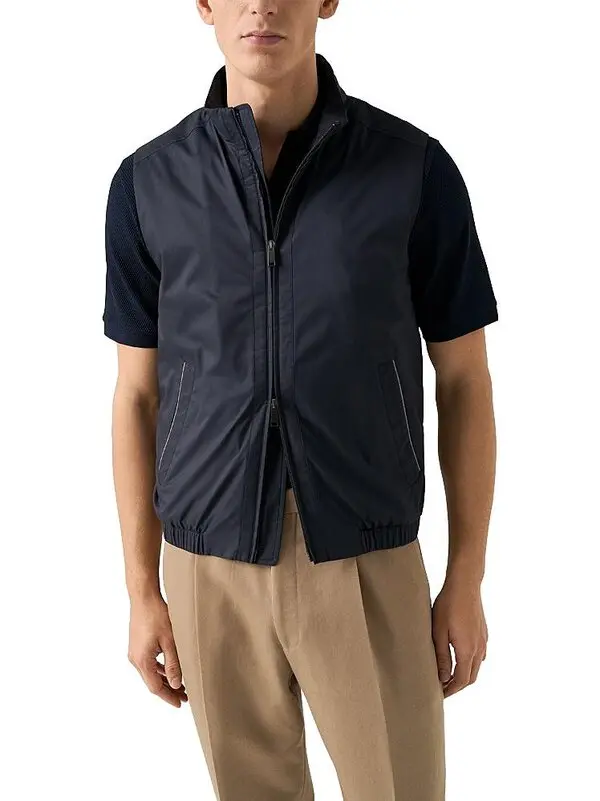 Eton Lightweight Zip-up Vest - Navy