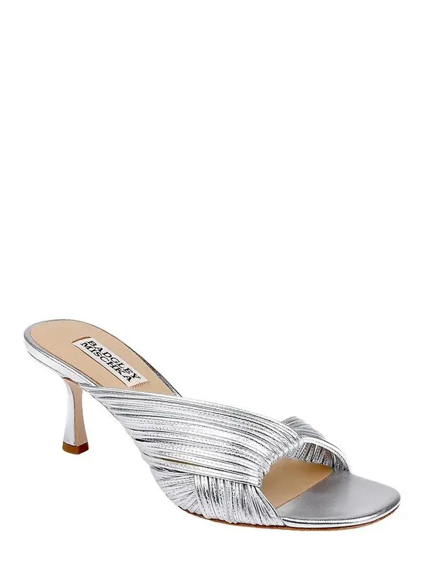 Badgley Mischka Winta Slides - Silver Metallic