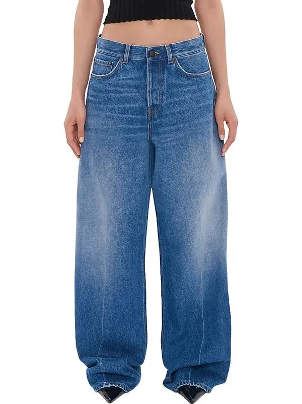 HAIKURE Bethany Wide Leg Jeans - Real Blue