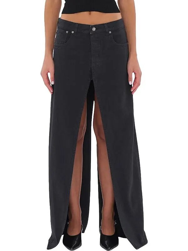 HAIKURE Gana Bull Slit Maxi Skirt - Carbon