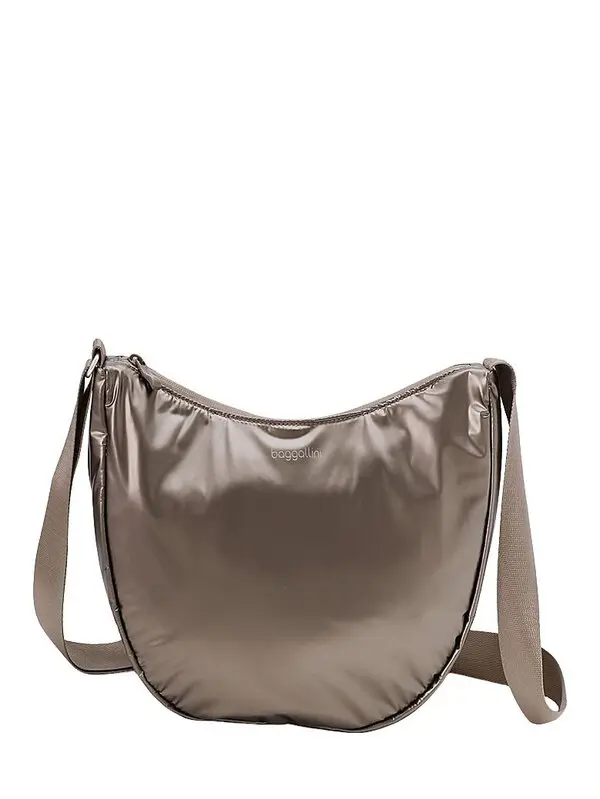 BAGGALLINI Swift Crescent Crossbody Bag - Copper Metallic