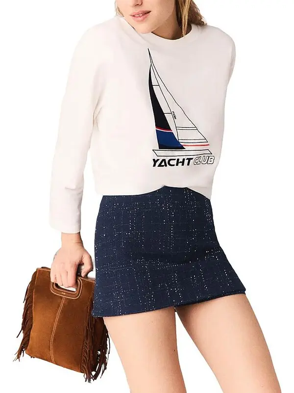 Maje Boat Print Tee - White