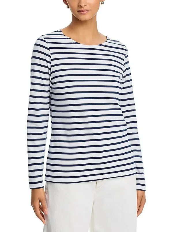 Saint James Minquidame Long Sleeve Tee - Neige/marine