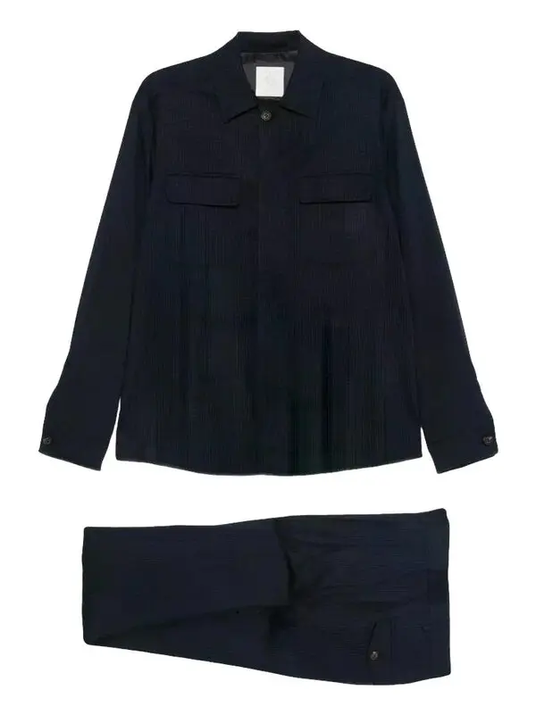 Eleventy Textured Suit - Blue