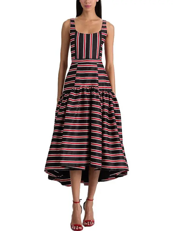 Alice + Olivia Diana Midi Dress - Twisting Vines Black