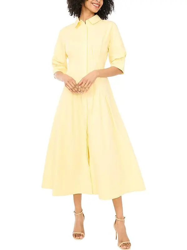 Vince Camuto Button-up Shirt Dress - Lemon Cream