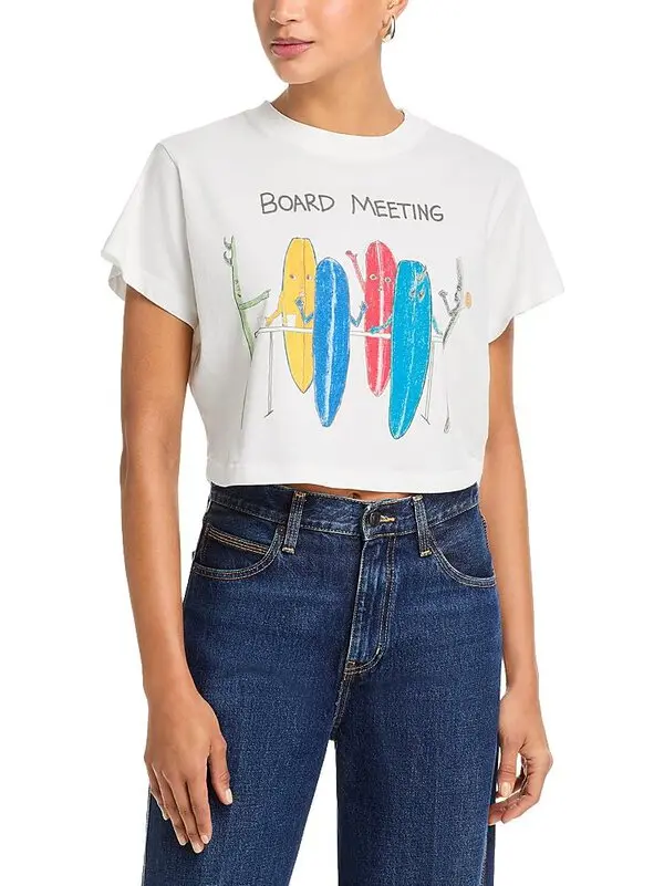 UNFORTUNATE PORTRAIT California Republic Crop Boyfriend Tee - White