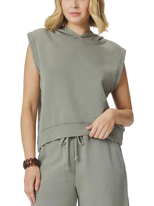 Splendid Greta Terry Sleeveless Hoodie - Eucalyptus