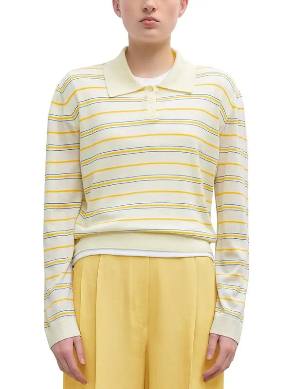 LESET James Stripe Wool Polo - Soleil Stripe