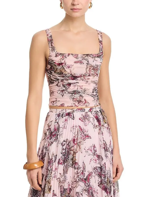 L'Agence Rasha Shirred Tank - Light Nectar Pink