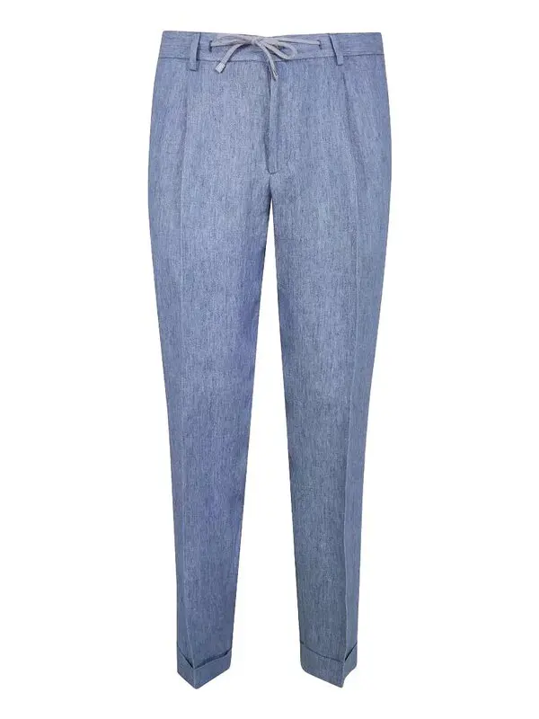 BARBA NAPOLI Roma Pleated Trousers - Blue