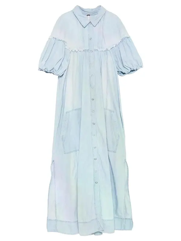 Free People On The Road Cotton Dress - Blue