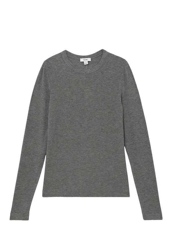 REISS Arabelle Jersey Long-sleeve Top - Grey