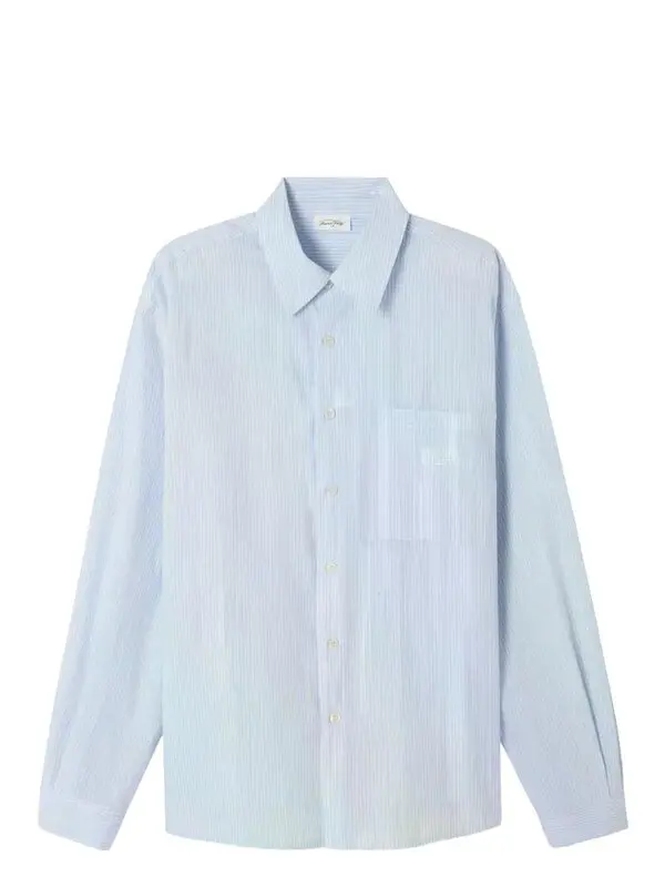 American Vintage Eluabird Striped Patch-pocket Cotton Shirt - Blue