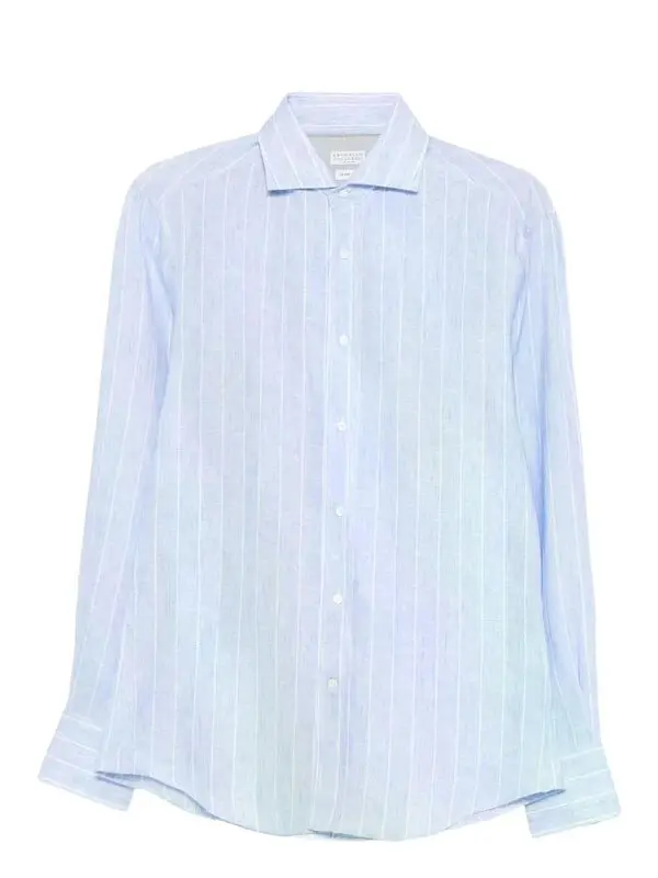Brunello Cucinelli Striped Shirt - Blue
