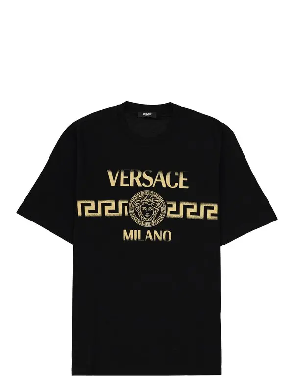 Versace T-shirt With Logo - Black