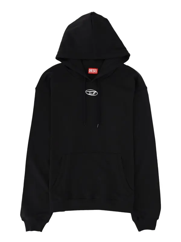 DIESEL® S-norm-hood-iod Hooded Sweatshirt - Black