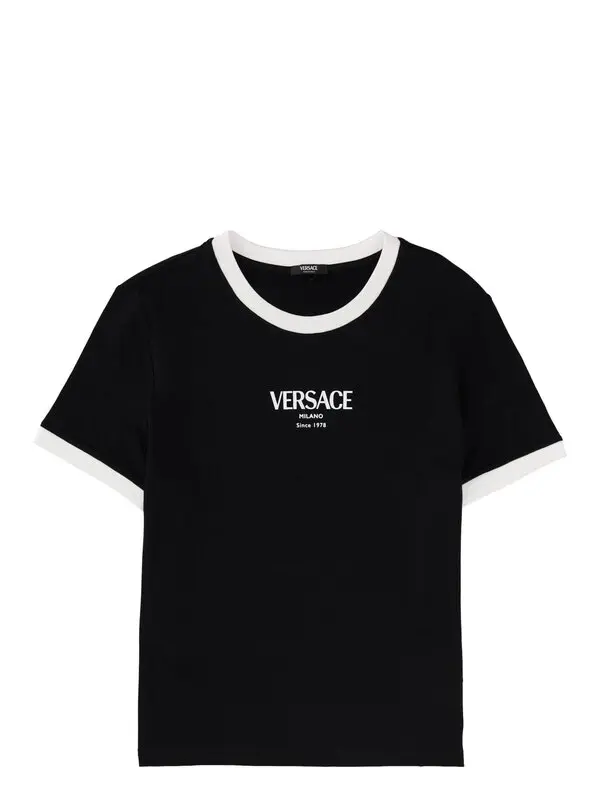 Versace T-shirt With Logo - Black