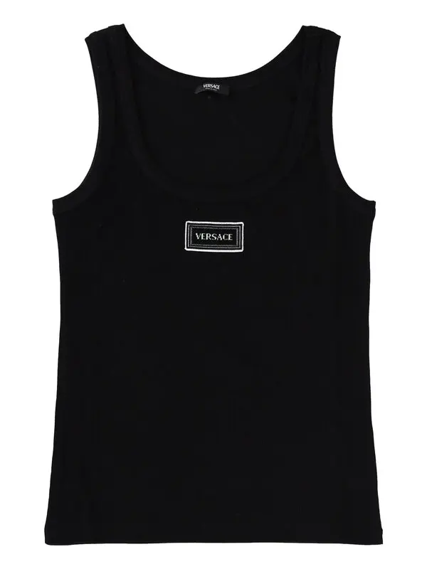 Versace Tank Top With Logo - Black