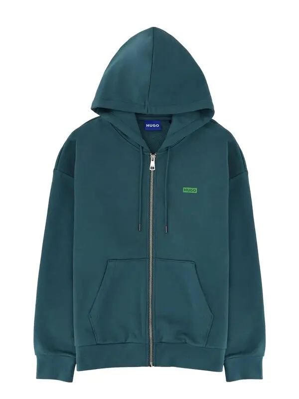 Hugo Logo Zip-up Hoodie - Green