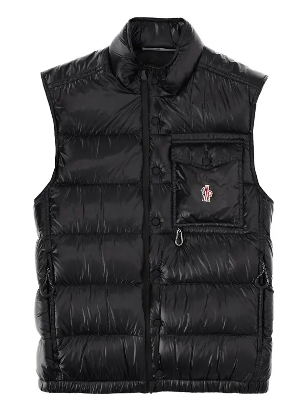 Moncler Padded Jacket With Logo - Black