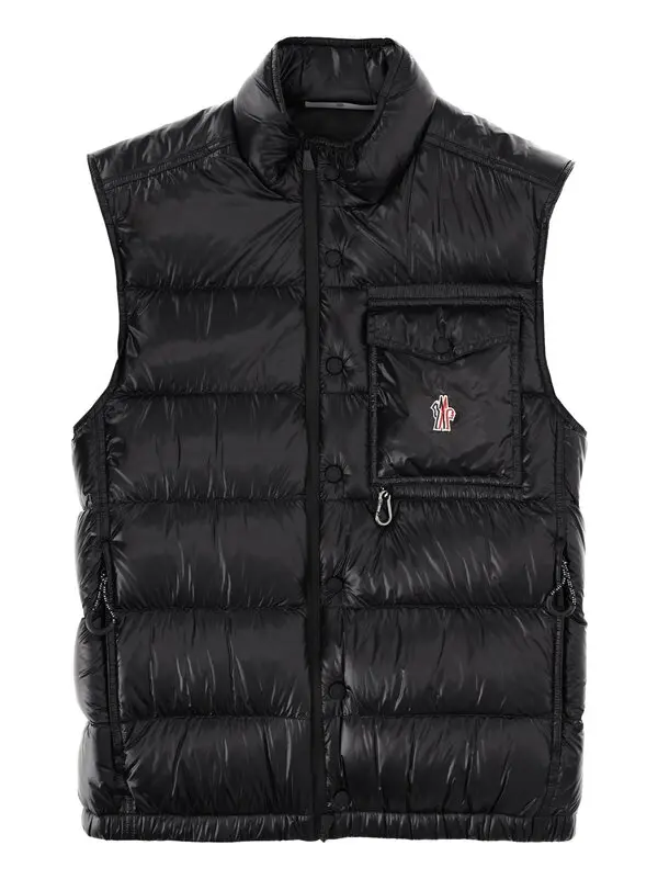 Moncler Padded Jacket With Logo - Black