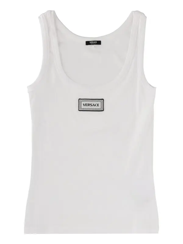 Versace Tank Top With Logo - White