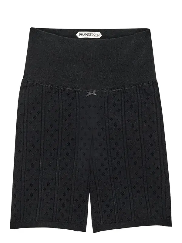 JW Anderson Perforated Knit Shorts - Black