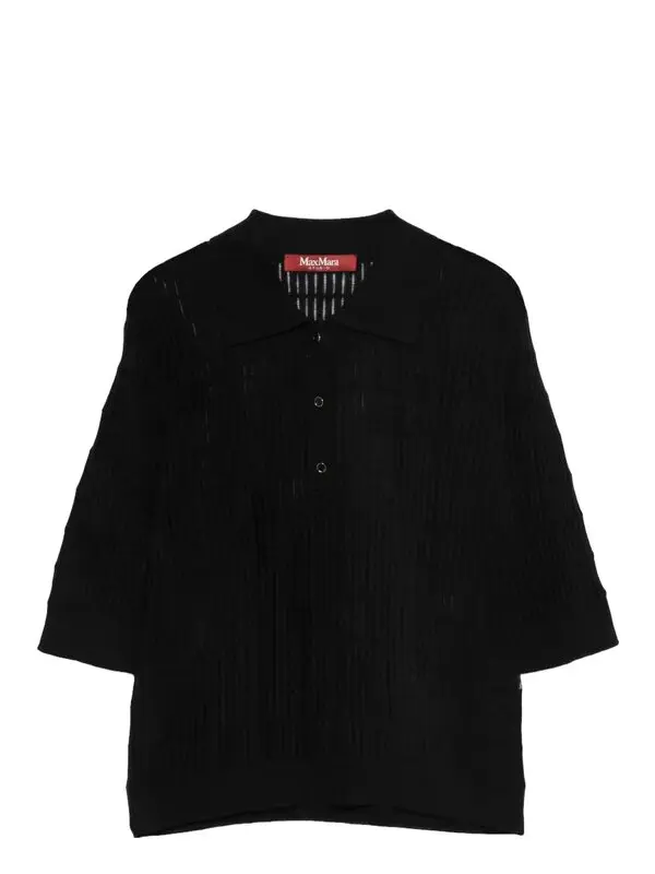 Max Mara Buttoned Polo Top - Black