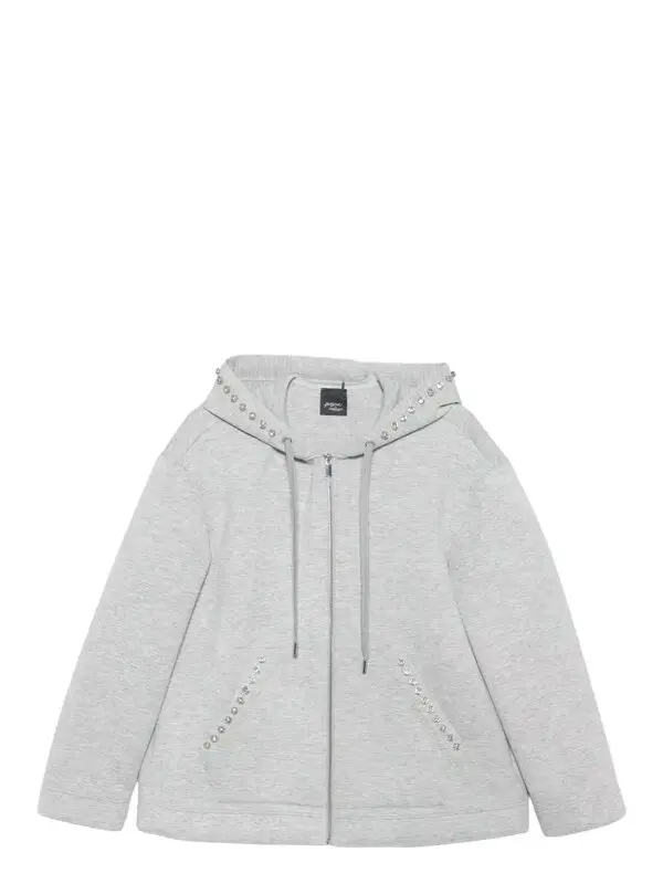 Marina Rinaldi Embellished Hooded Jacket - Grey