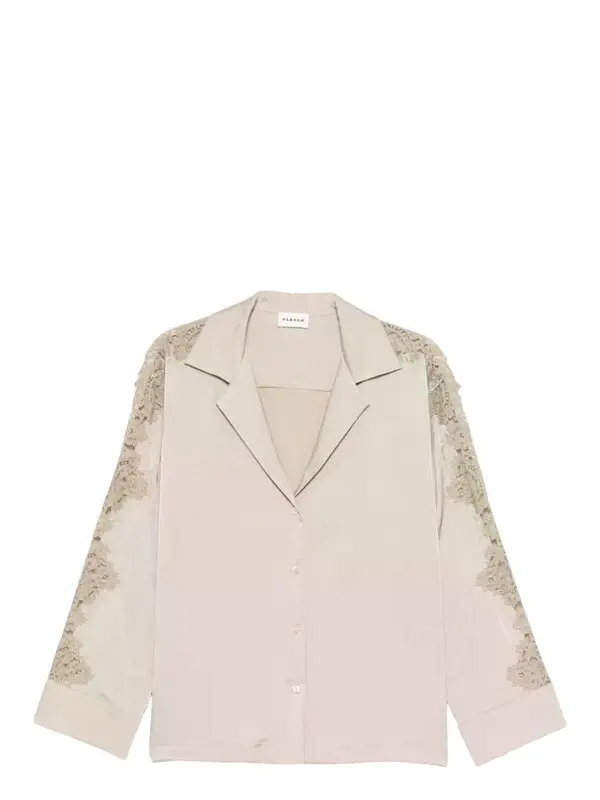 P.a.r.o.s.h Paky Lace-detail Long-sleeve Shirt - Neutrals