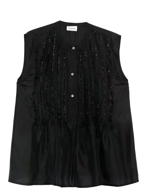 P.a.r.o.s.h Sadio Beaded Blouse - Black