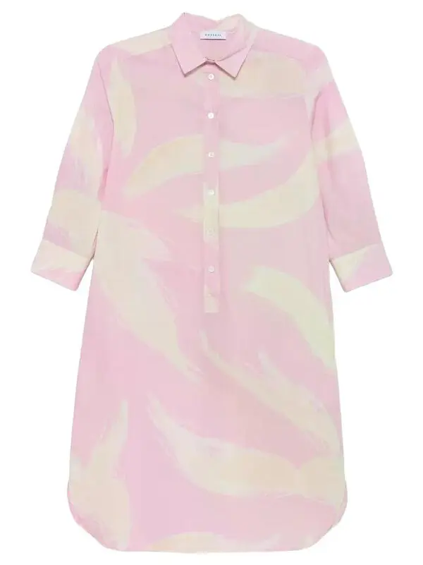 ROSSO 35 Printed Midi Shirt Dress - Pink