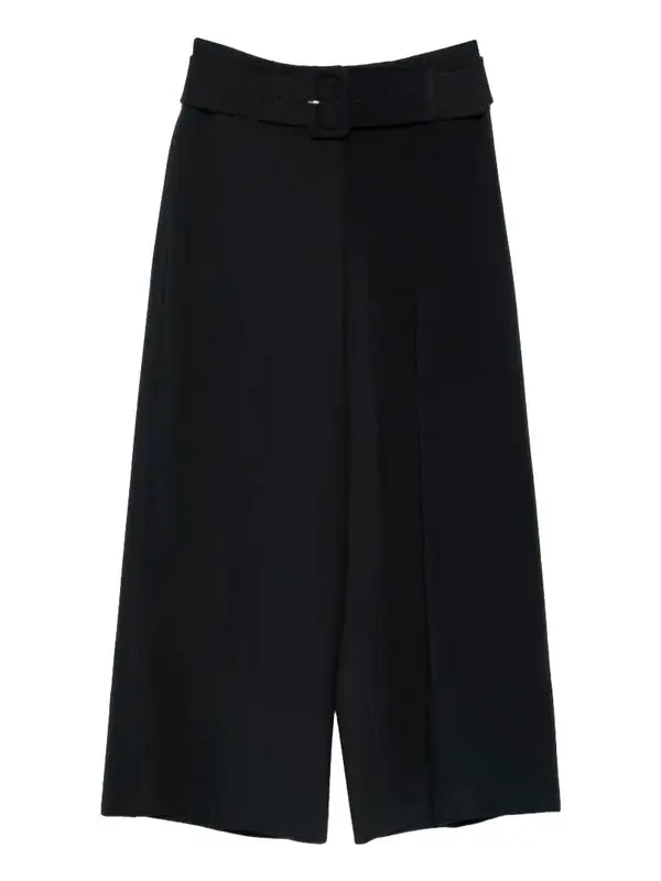Dorothee Schumacher Belted Wide Leg Cropped Trousers - Blue