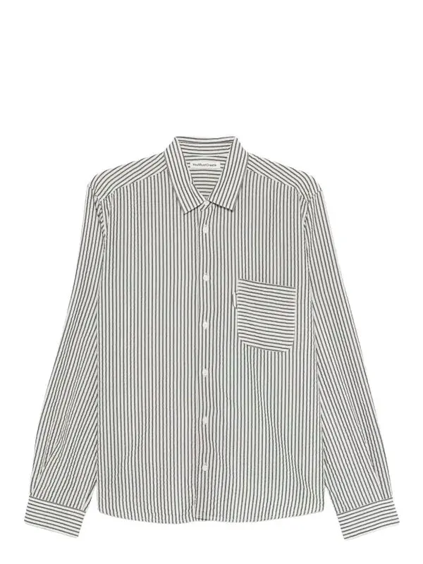 You Must Create Curtis Striped Chest-pocket Shirt - White