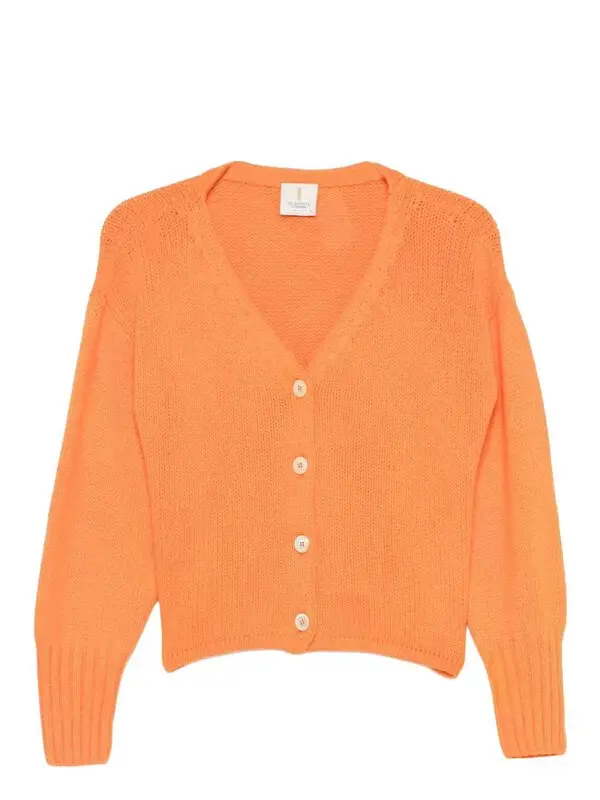 Incentive! Cashmere Abelina Cashmere V-neck Cardigan - Orange