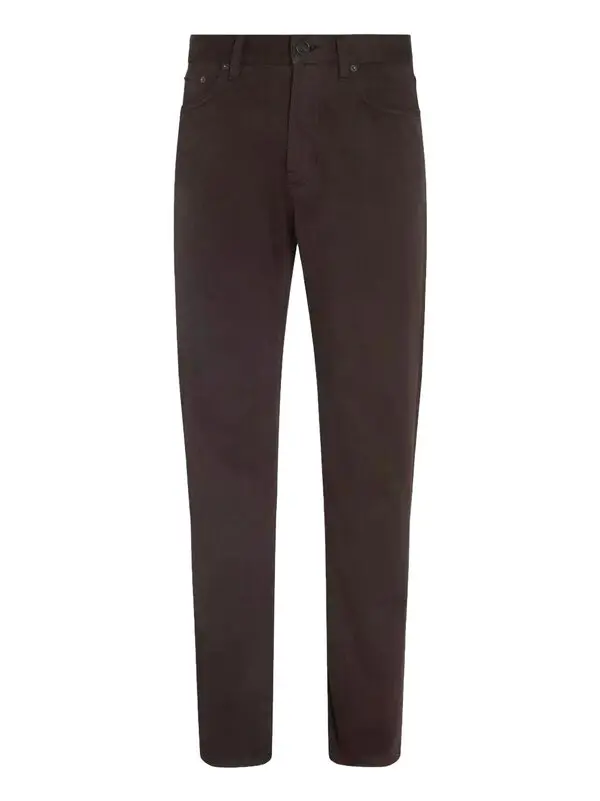 Zegna Cotton Straight-leg Trousers - Brown