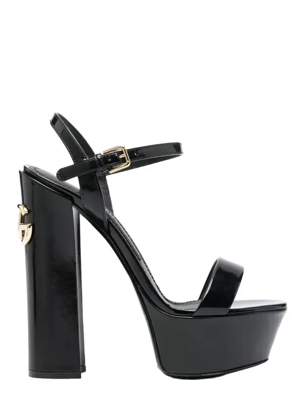 Dolce & Gabbana Platform Leather Sandals - Black