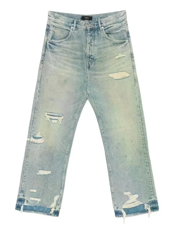 PURPLE BRAND P018 Destroyed Baggy Jeans - Blue