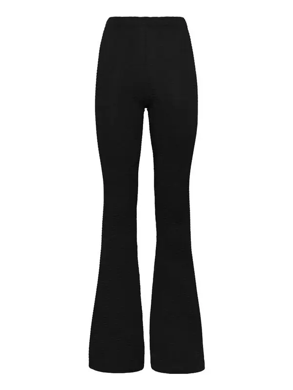 LANEUS Knitted Flared Trousers - Black