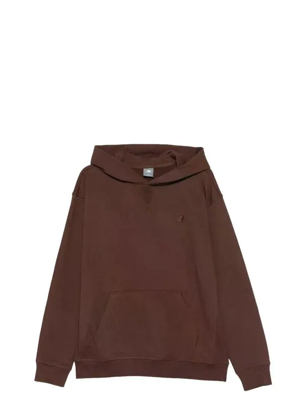 NEW BALANCE Hooded Pocket Sweatshirt - Brown