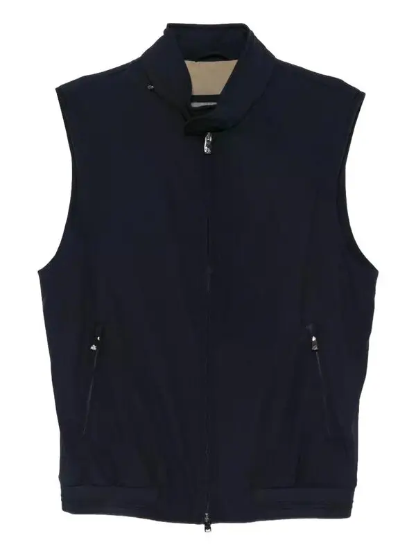 Corneliani Zip Sleeveless Gilet - Blue