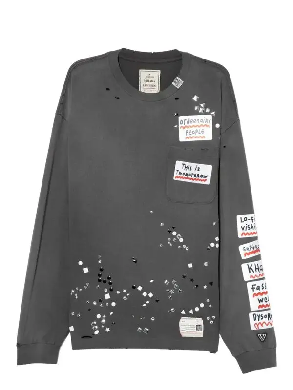Mihara Yasuhiro Slogan-print T-shirt - Grey