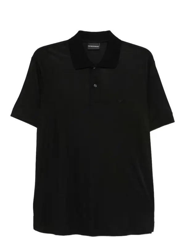 Emporio Armani Buttoned Polo Shirt - Black