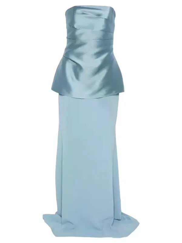 Solace London Alia Strapless Maxi Dress - Blue