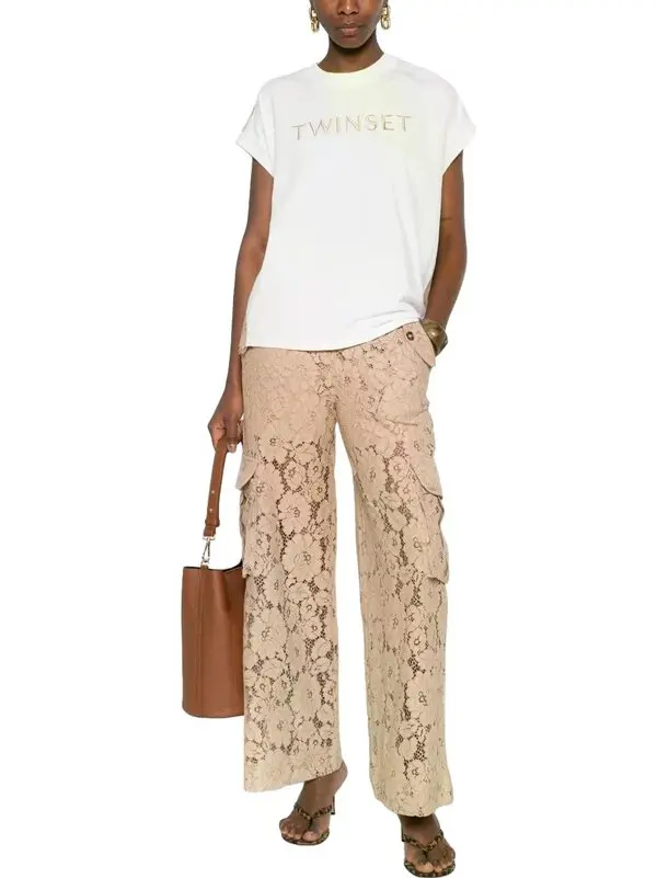 TWINSET Floral Lace Pants - Neutrals